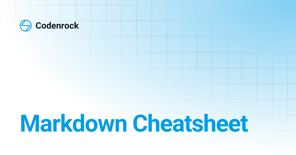 Markdown Cheatsheet | Codenrock